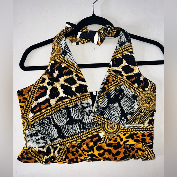 Tops | Mixed Animal Print Crop Top | Poshmark